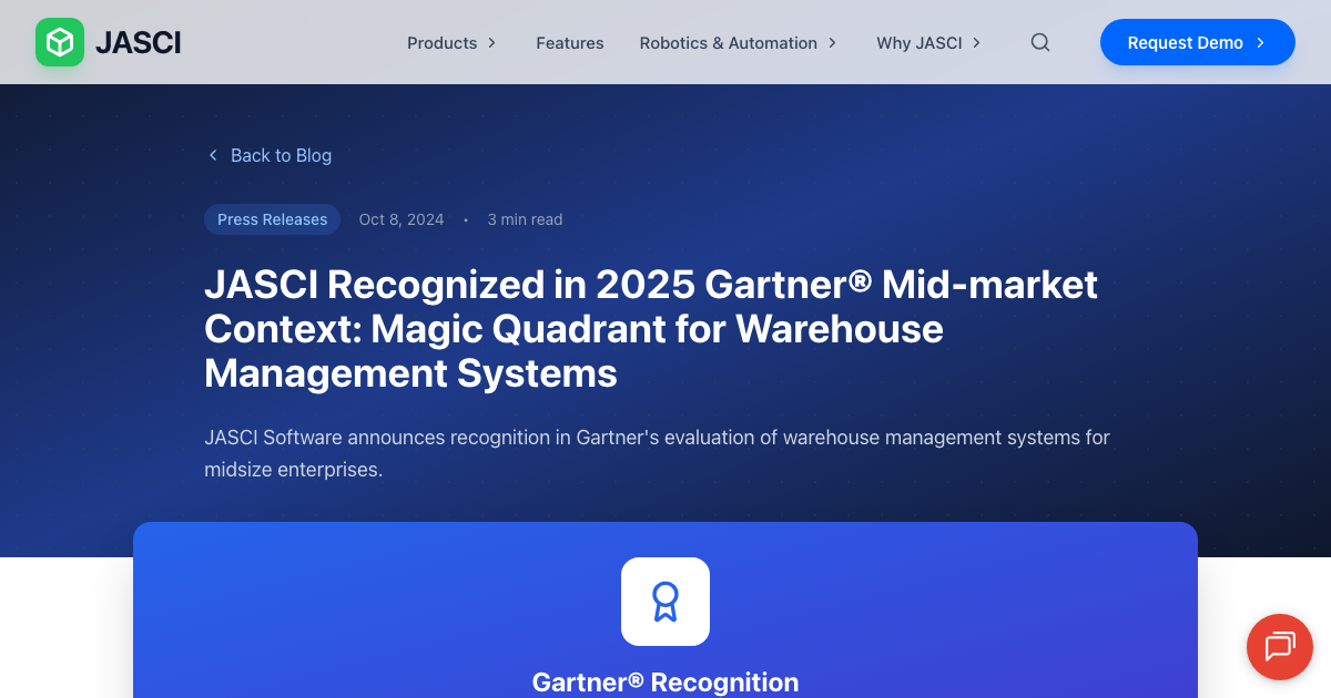 Gartner Magic Quadrant WMS 2025 Analyst Insights | JASCI