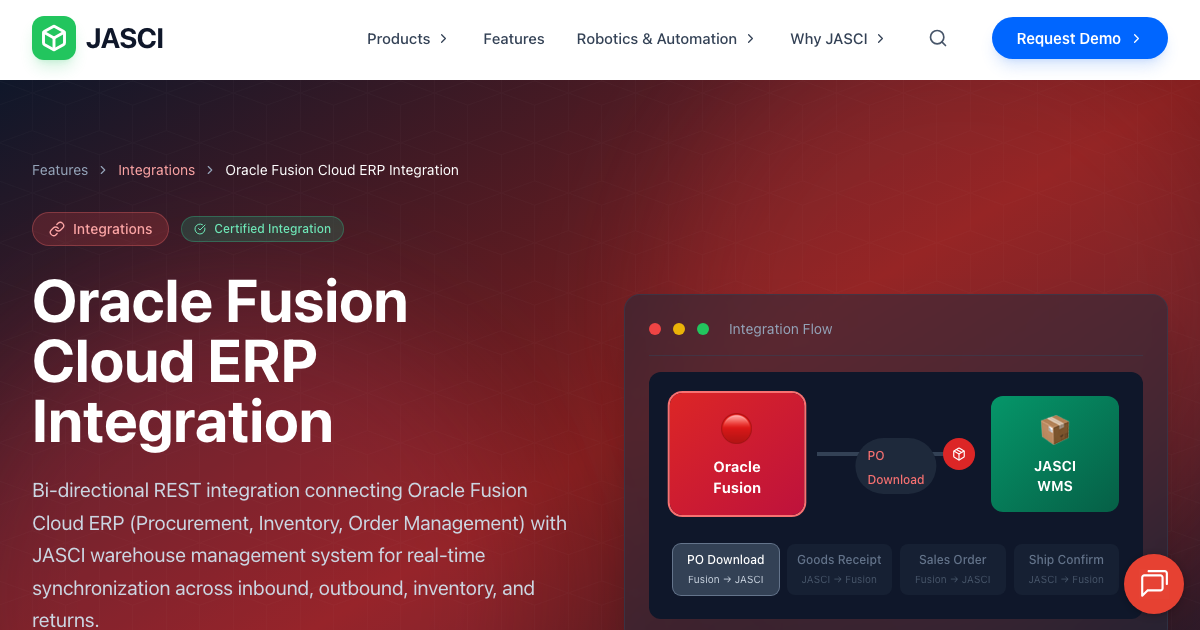 Oracle Fusion ERP to WMS Integration Connector | JASCI